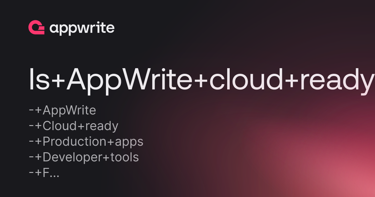 Is Appwrite Cloud Ready For Production Apps Threads Appwrite