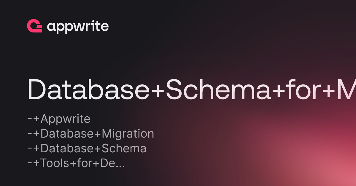 Database Schema For Migration Threads Appwrite