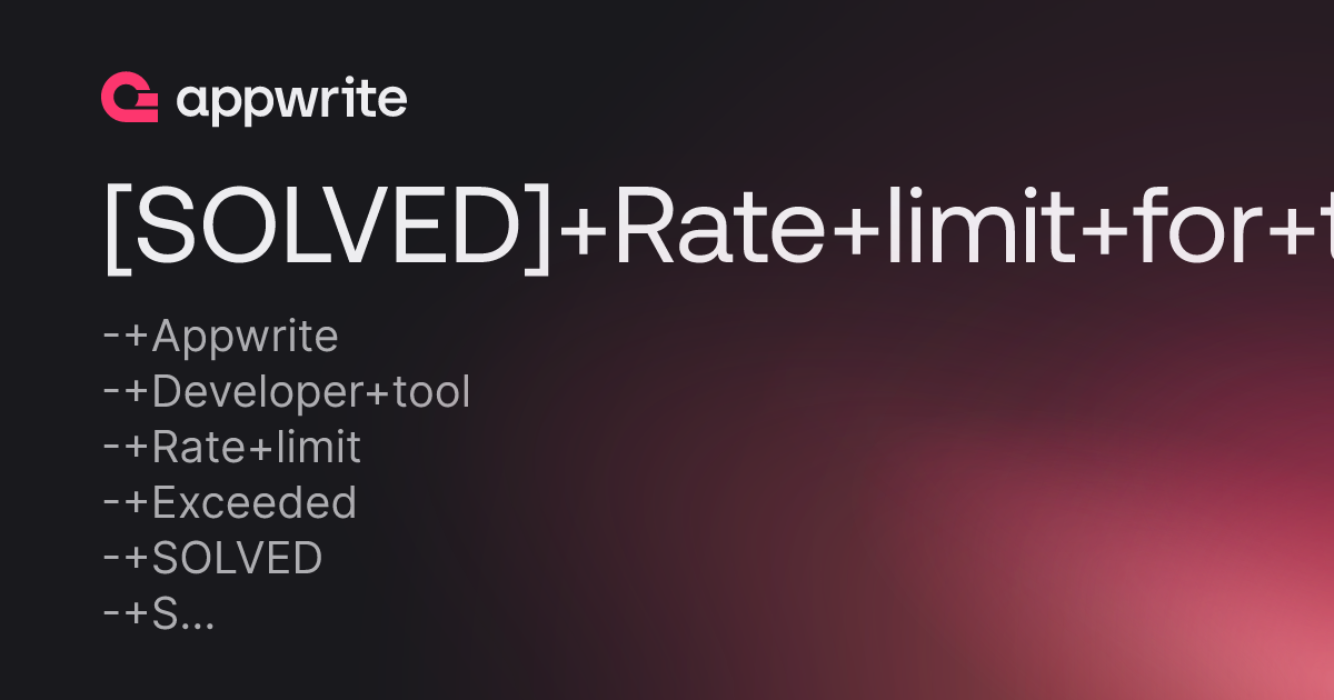 Solved Rate Limit For The Current Endpoint Has Been Exceeded