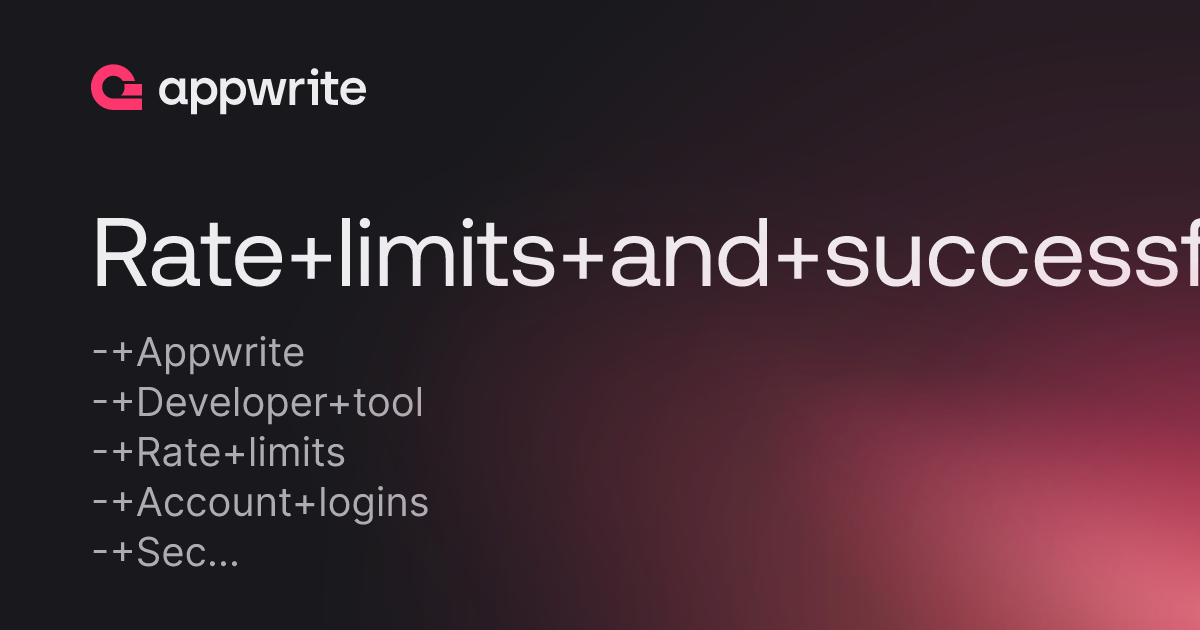 Rate Limits And Successful Account Logins Threads Appwrite