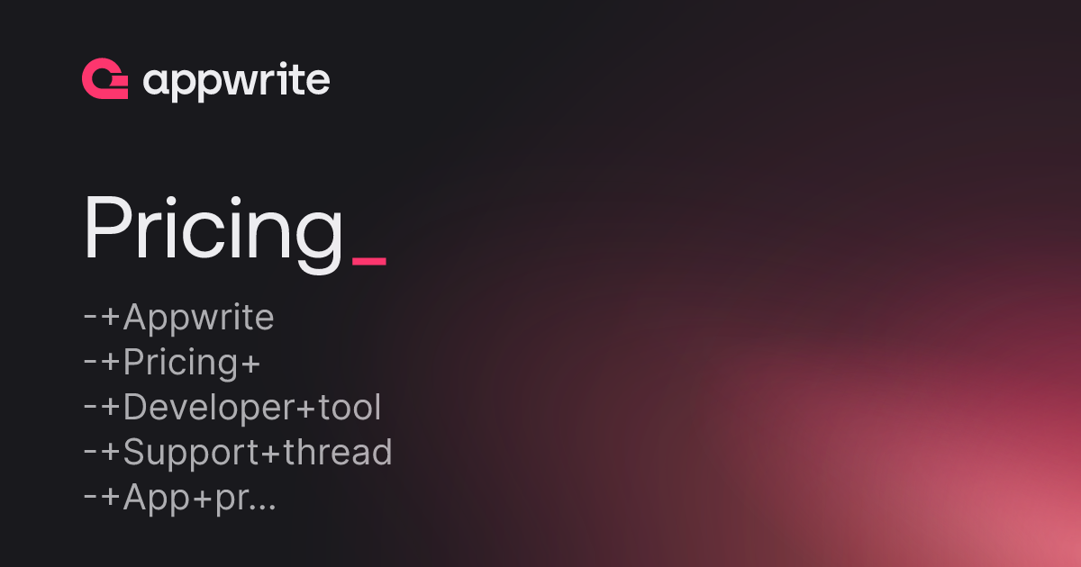 Pricing - Threads - Appwrite