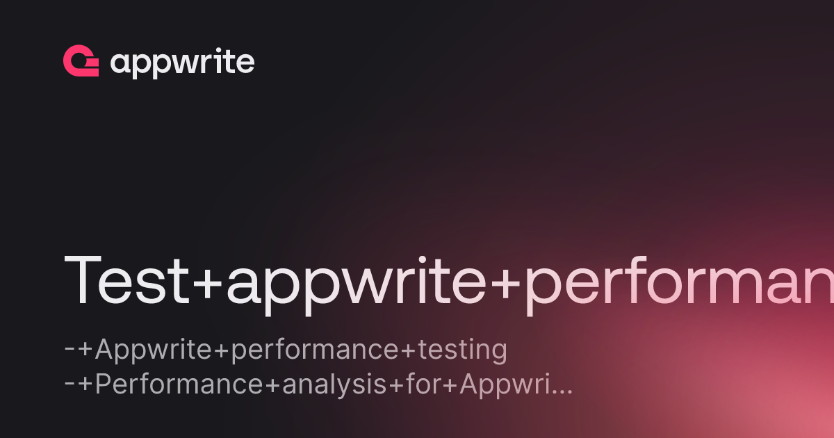 Test Appwrite Performance Threads Appwrite