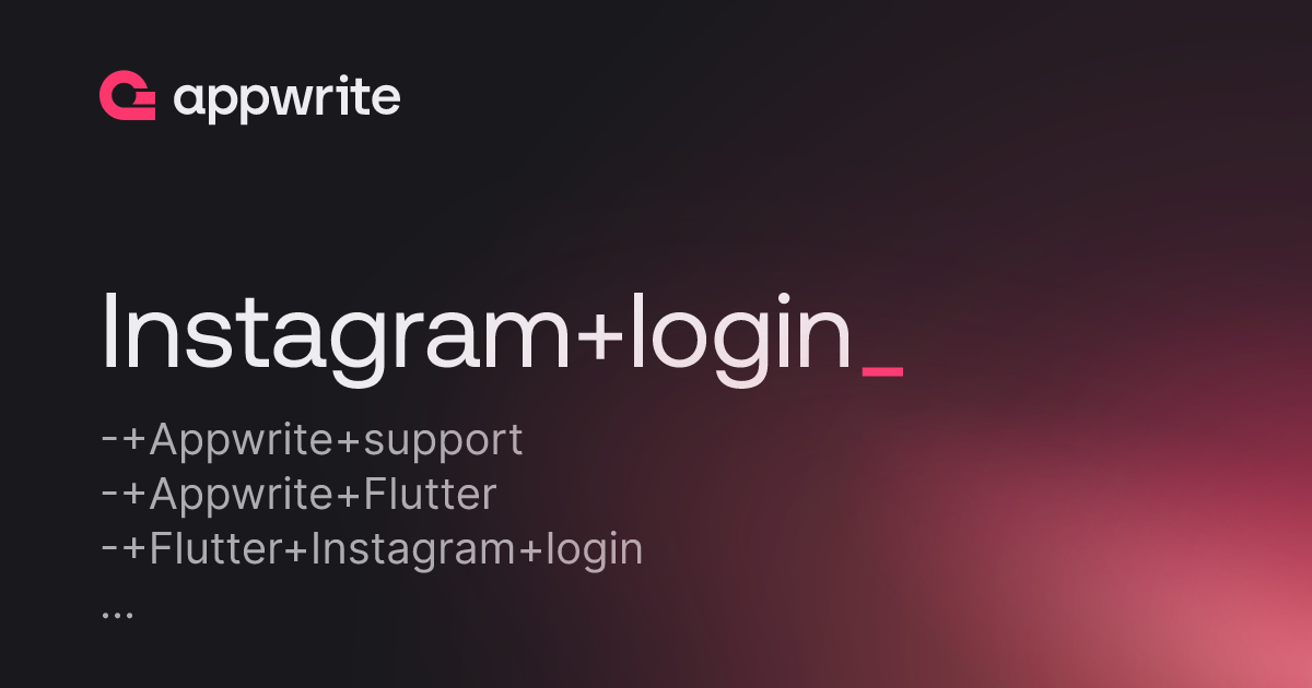 Instagram login - Threads - Appwrite