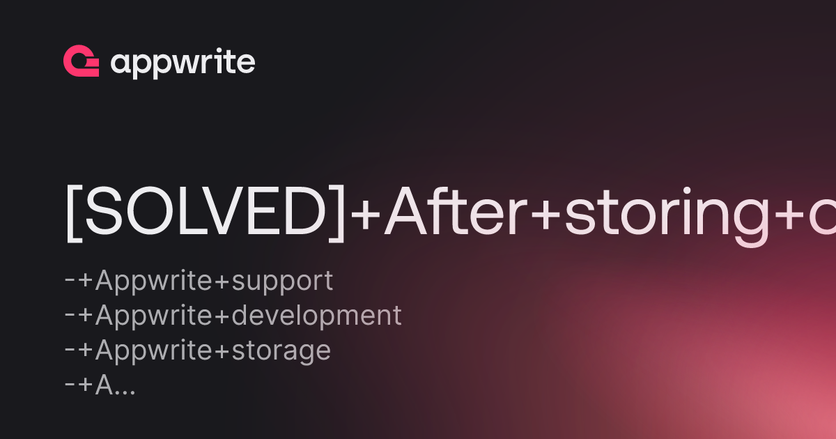 Solved After Storing On Appwrite Storage How Can I Get The File Url Threads Appwrite