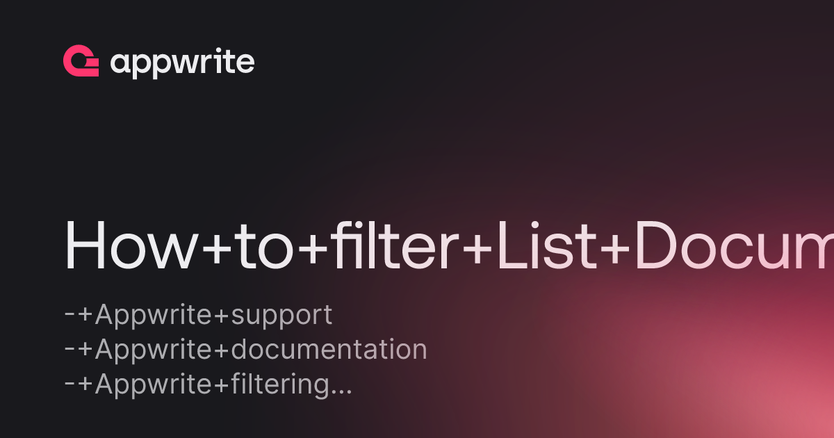 How To Filter List Documents With Relationships Threads Appwrite