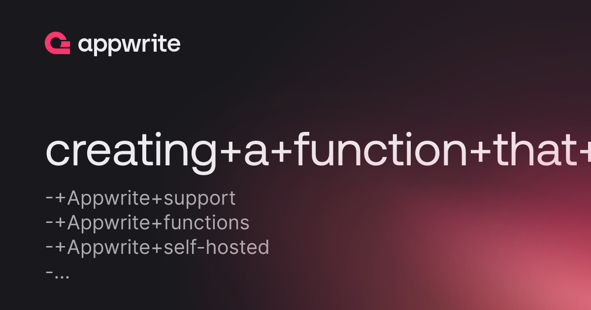Creating A Function That Reads A Collection Fails Threads Appwrite