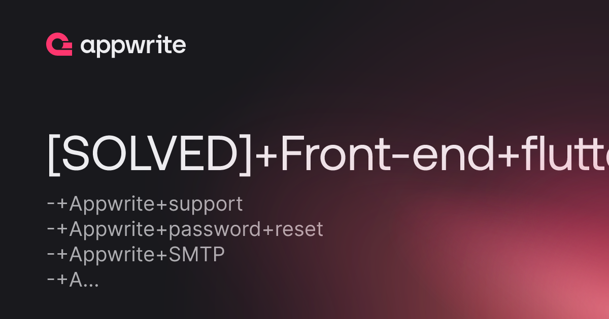 Solved Front End Flutter Website Sending Password Reset Emails With