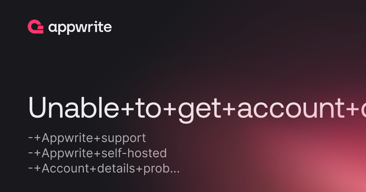 Unable To Get Account Details Through Graphql Server Threads Appwrite