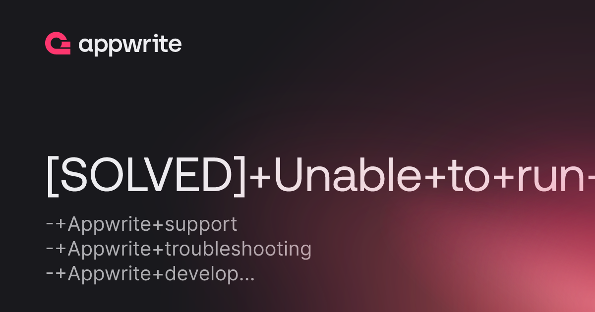 Solved Unable To Run The Composer Format Threads Appwrite