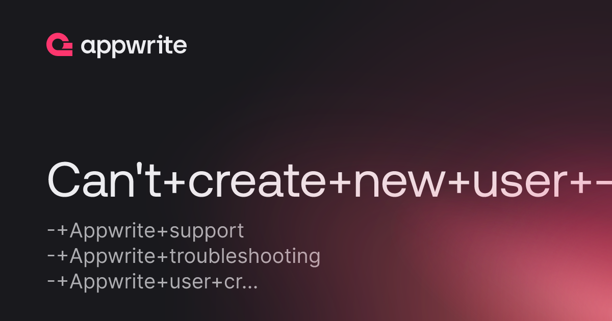 Can't create new user - Flutter - Threads - Appwrite