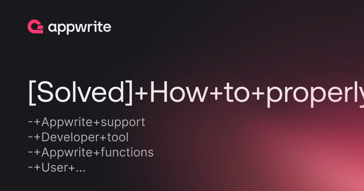 Solved How To Properly Create Document On User Creation Threads Appwrite