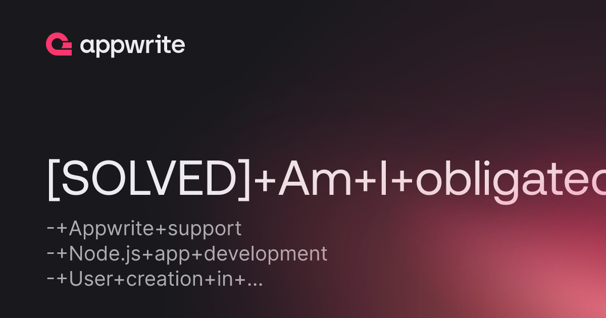 Solved Am I Obligated To Set A Phone Number When Creating A User From Node Appwrite Threads