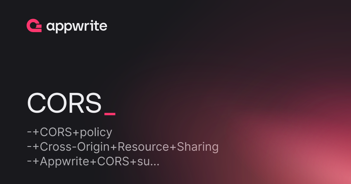 CORS - Threads - Appwrite