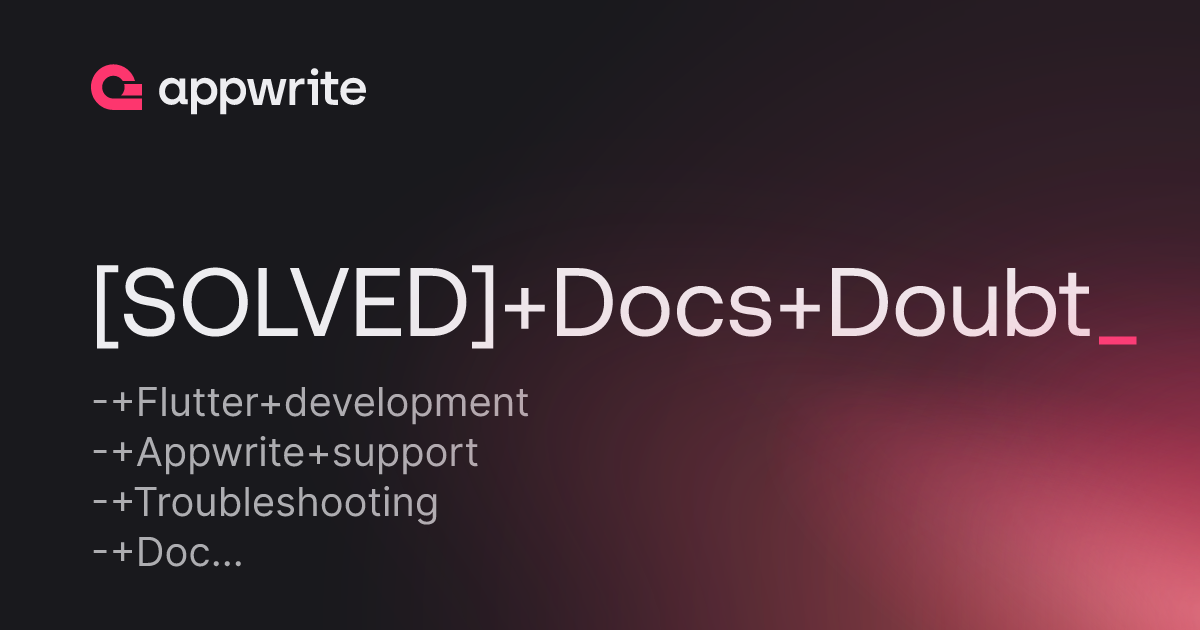 [SOLVED] Docs Doubt - Threads - Appwrite