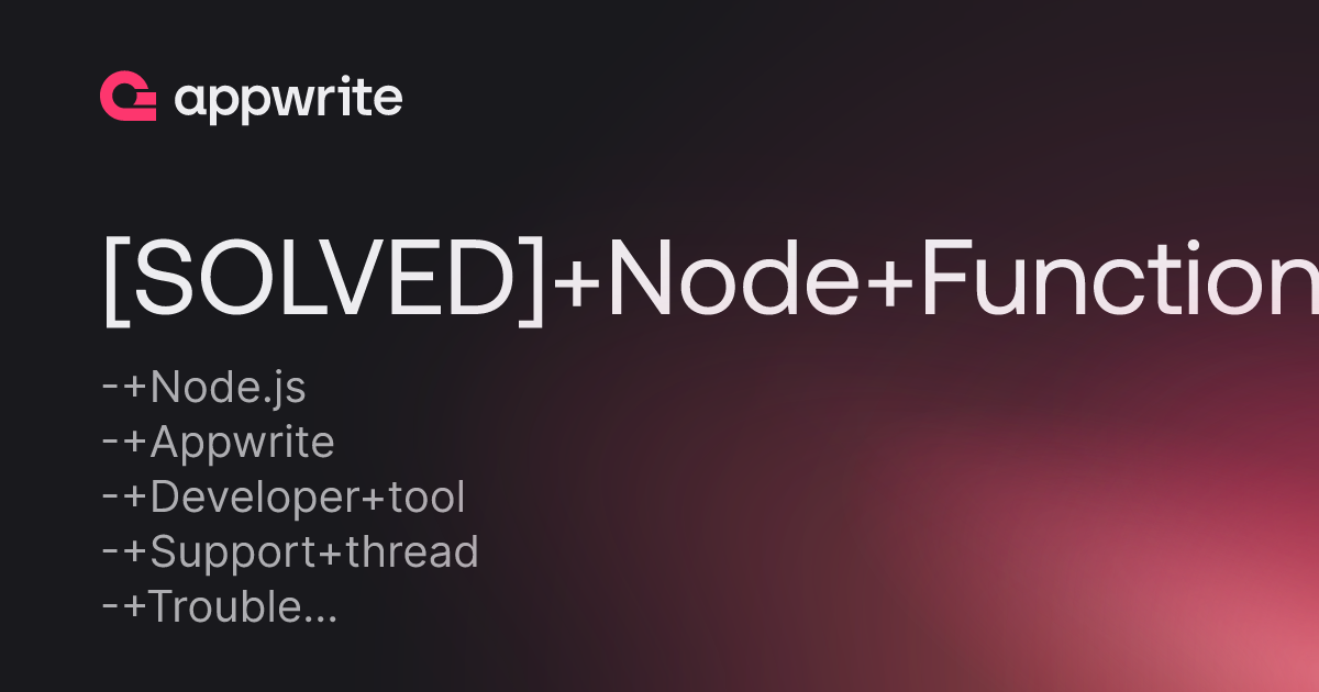 Solved Node Function Map Log Is Always Empty Threads Appwrite