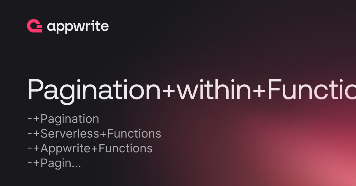 Pagination Within Functions Threads Appwrite