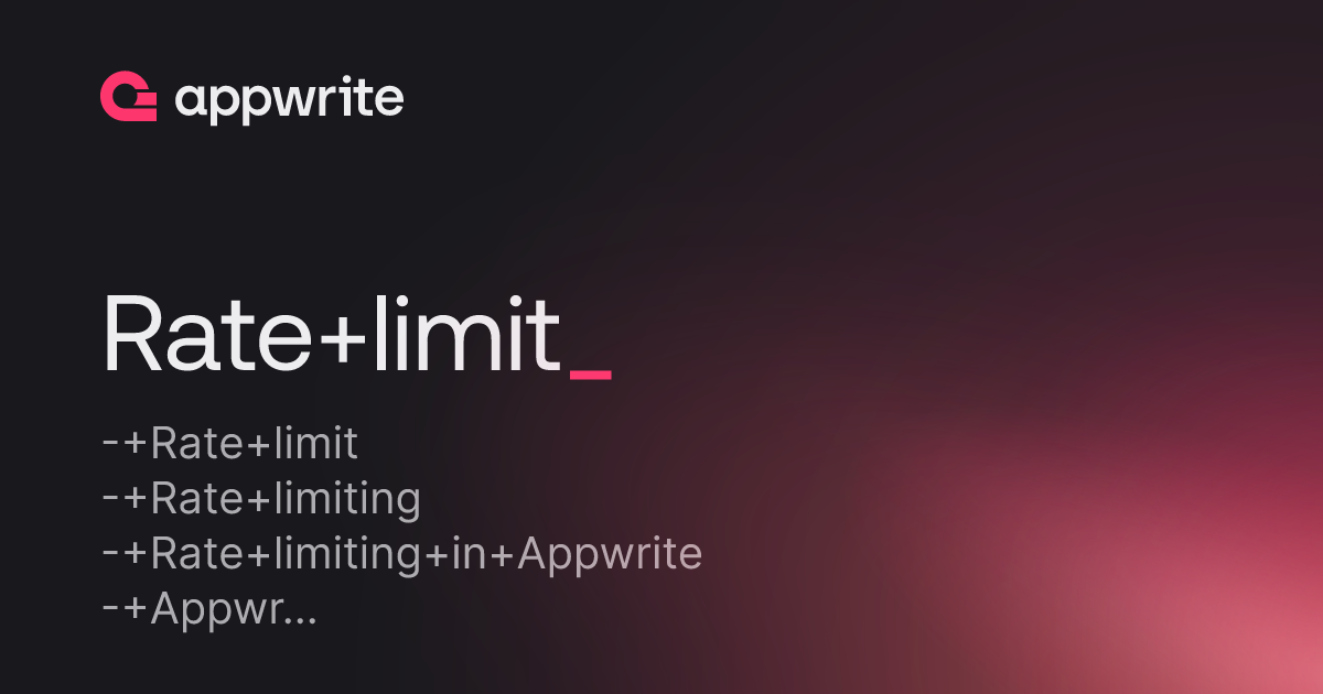 Rate limit - Threads - Appwrite