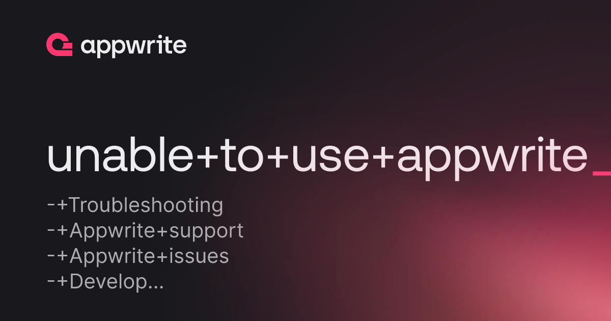 unable to use appwrite - Threads - Appwrite