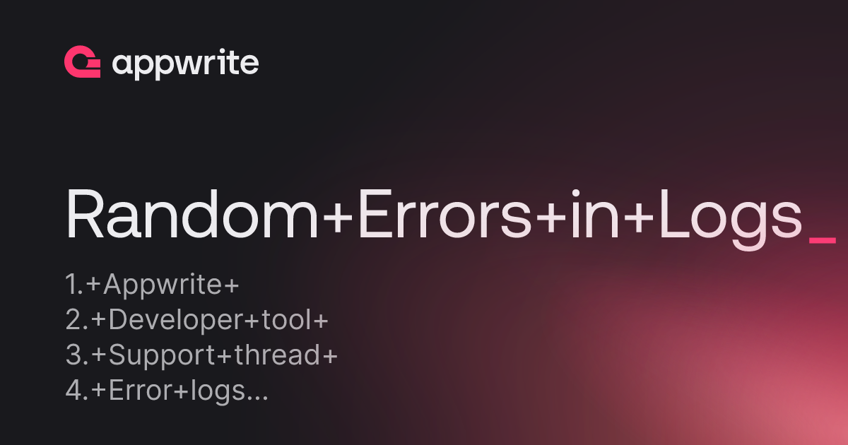 Random Errors In Logs Threads Appwrite