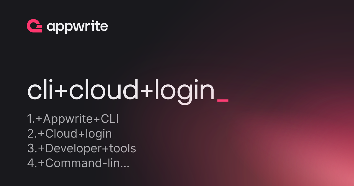cli cloud login - Threads - Appwrite