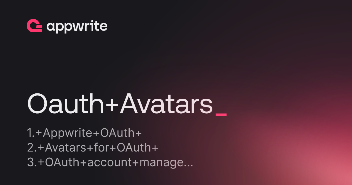 Oauth Avatars - Threads - Appwrite