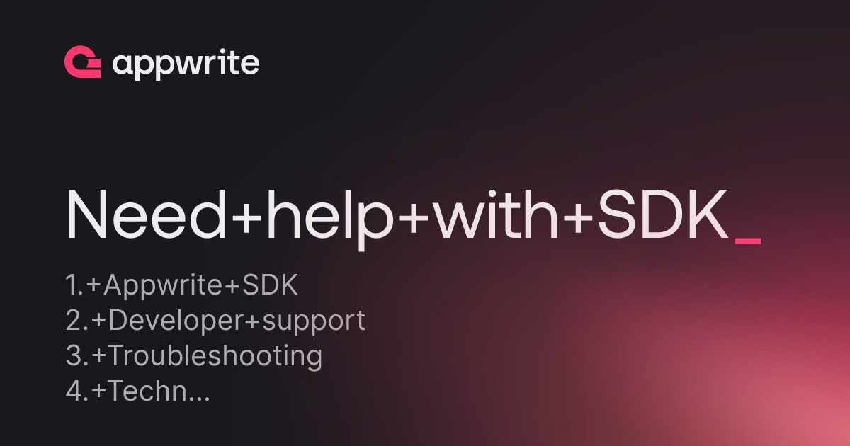 Need Help With Sdk Threads Appwrite