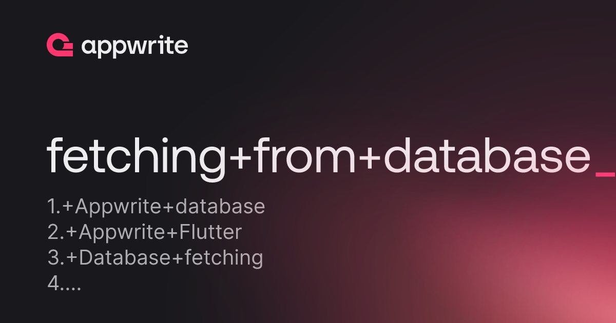 Fetching From Database Threads Appwrite