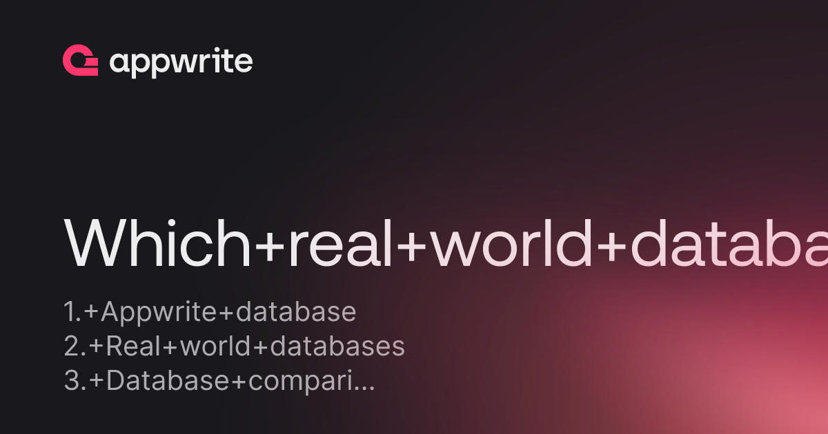 Which real world database is Appwrite database similar to - Threads - Appwrite