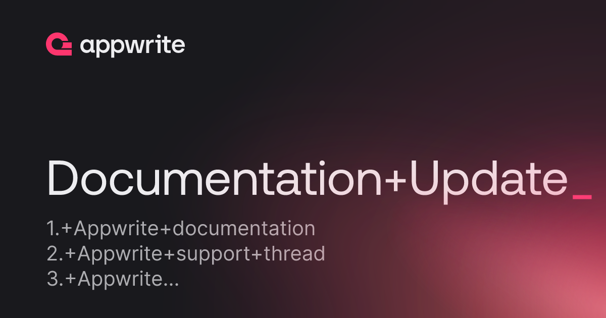 Documentation Update Threads Appwrite