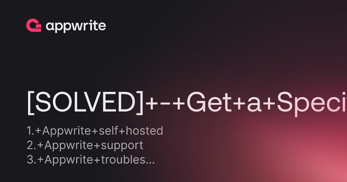 Solved Get A Specific User Data Using User Id Threads Appwrite 2144