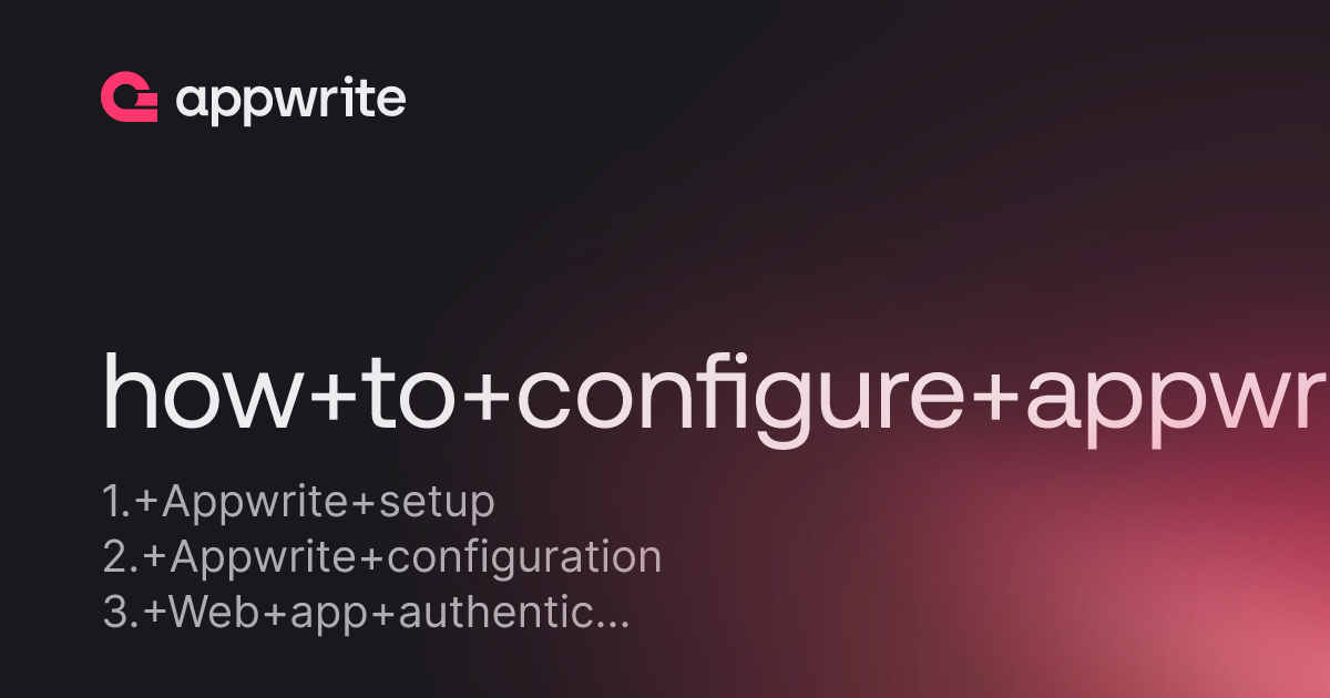 How To Configure Appwrite And Web App To Test Auth In Localhost Threads Appwrite
