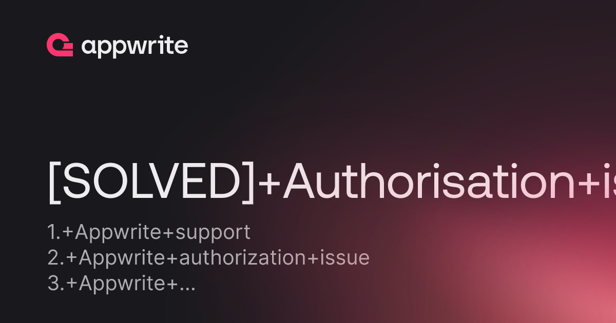 [SOLVED] Authorisation issue in appwrite cloud - Threads - Appwrite