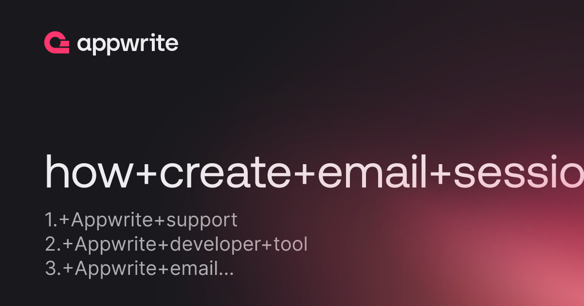 How Create Email Session From The Be Side Threads Appwrite