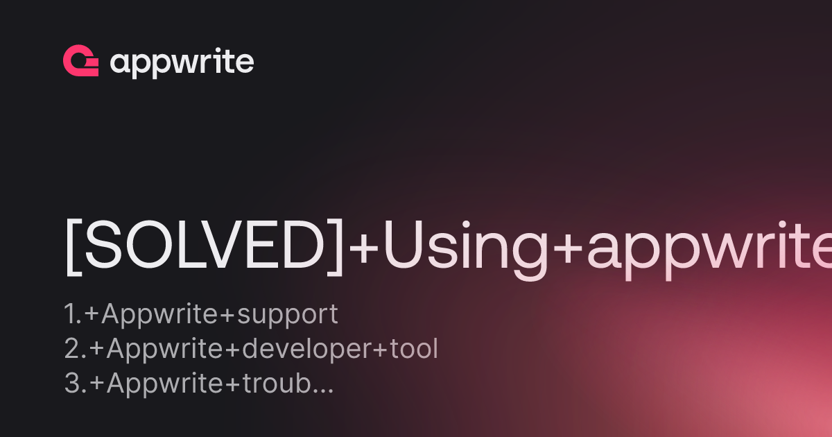 Solved Using Appwrite For Different Project Threads Appwrite