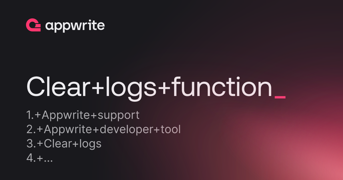 Clear Logs Function Threads Appwrite