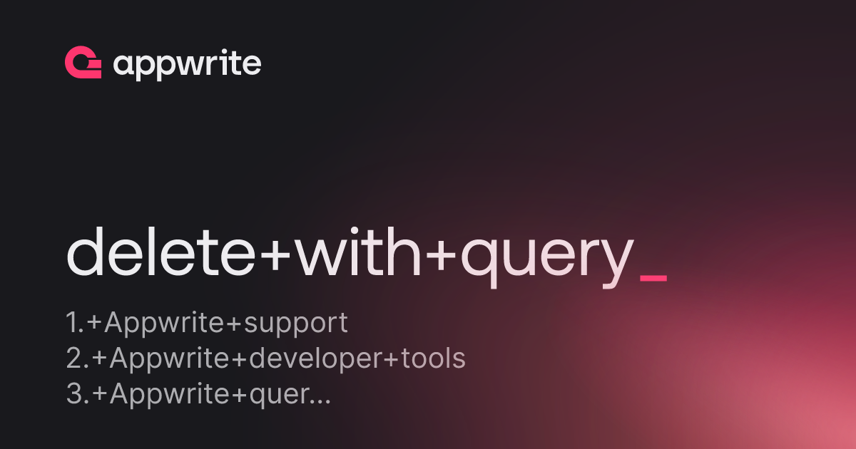Delete With Query Threads Appwrite