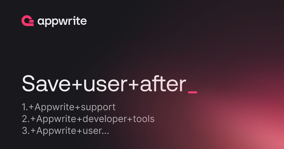 Save User After Threads Appwrite