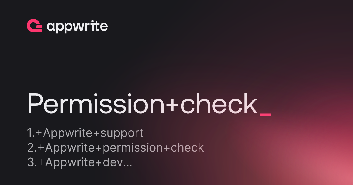 Permission Check Threads Appwrite