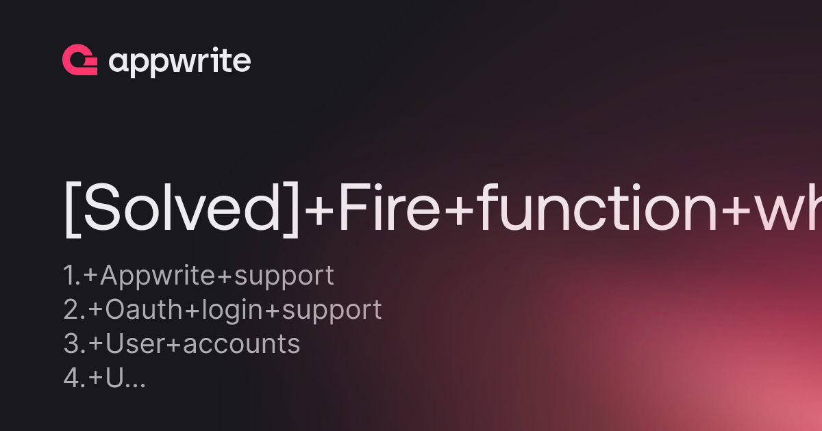 Solved Fire Function When User Does His First Oauth Login Threads