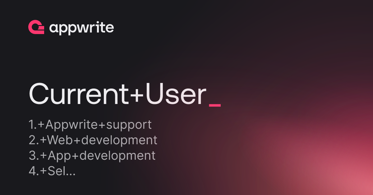 Current User - Threads - Appwrite