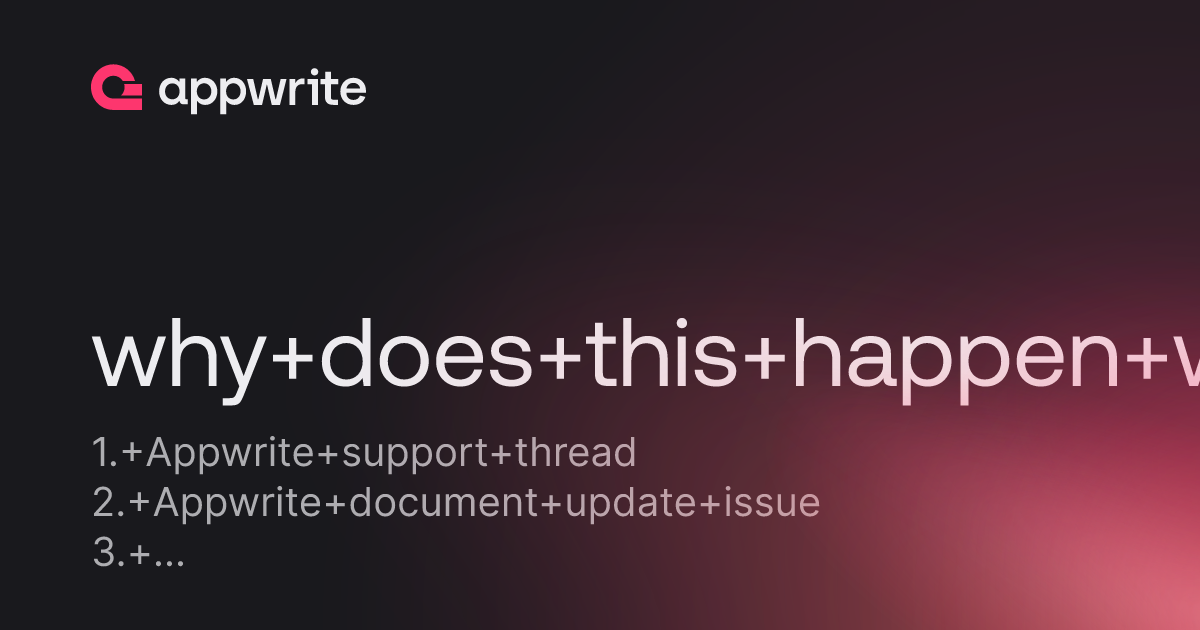Why Does This Happen When I Want To Update The Document Inside The Console Threads Appwrite