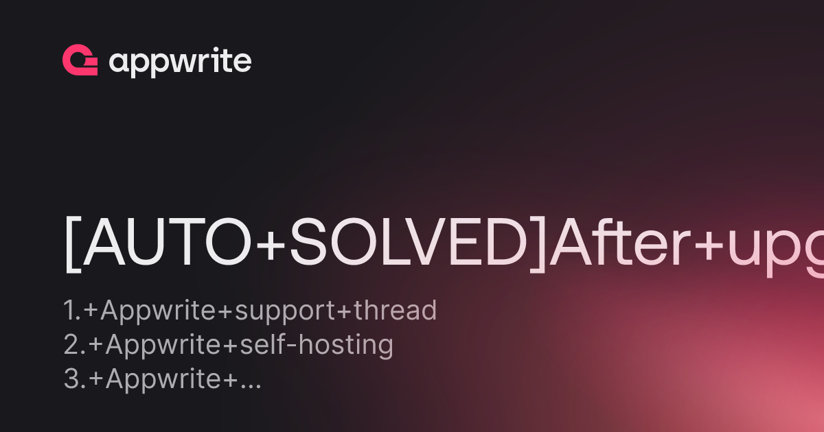 Auto Solved After Upgrading To V145 From V144 Self Host The