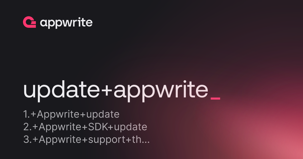 Update Appwrite Threads Appwrite