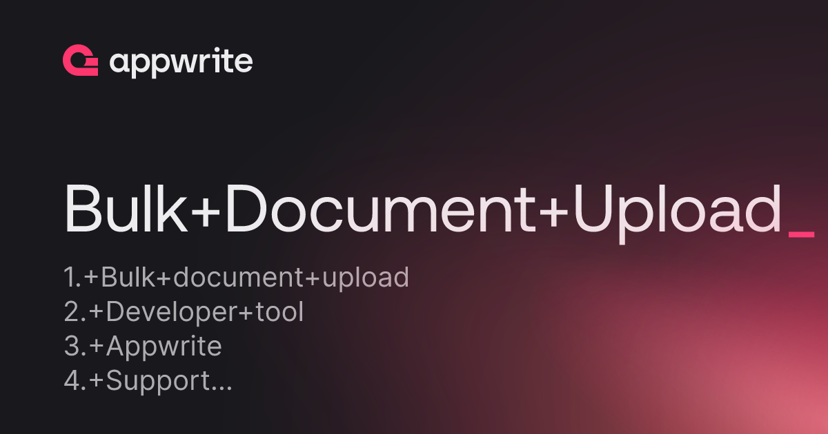 Bulk Document Upload Threads Appwrite