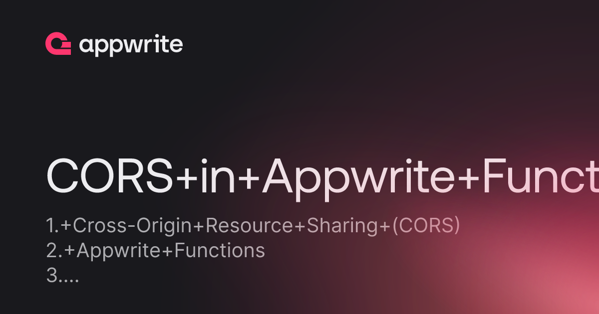 Cors In Appwrite Functions Javascript Fetch Cors Issue Threads 9478