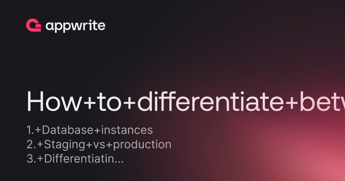 How to differentiate between, i.e. "stagging" and "production ...