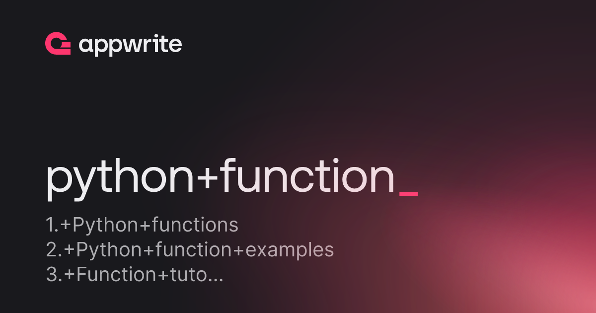 Python Function Threads Appwrite
