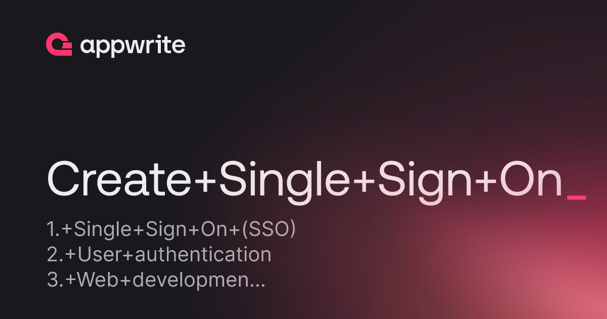 Create Single Sign On - Threads - Appwrite