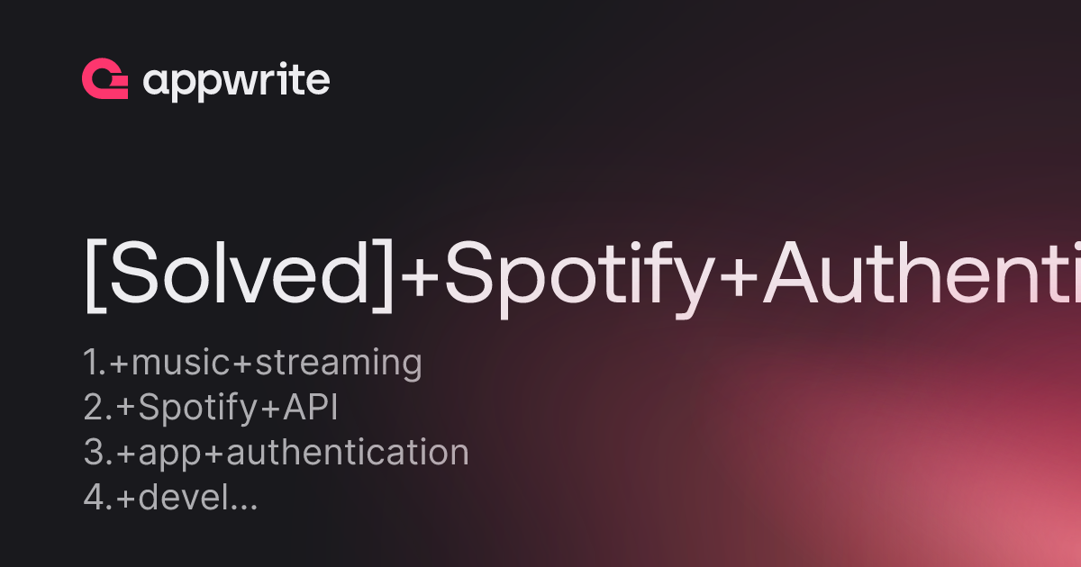 Solved Spotify Authentication Threads Appwrite