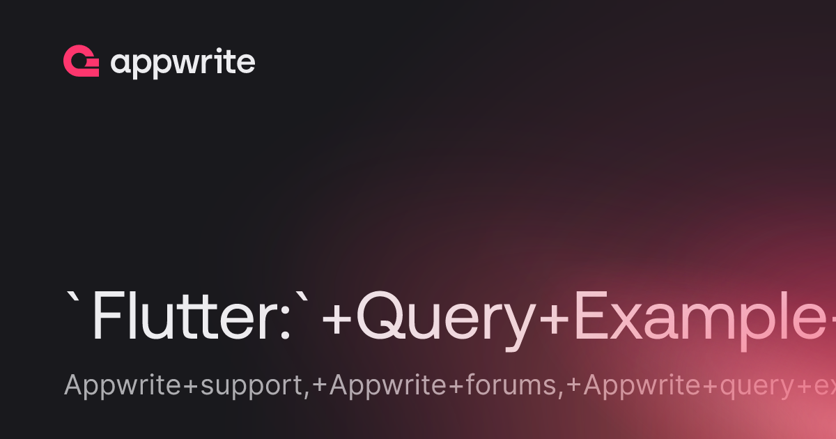 `flutter ` Query Example In Documention Is `not Accurate` As Query Function Data Type Is